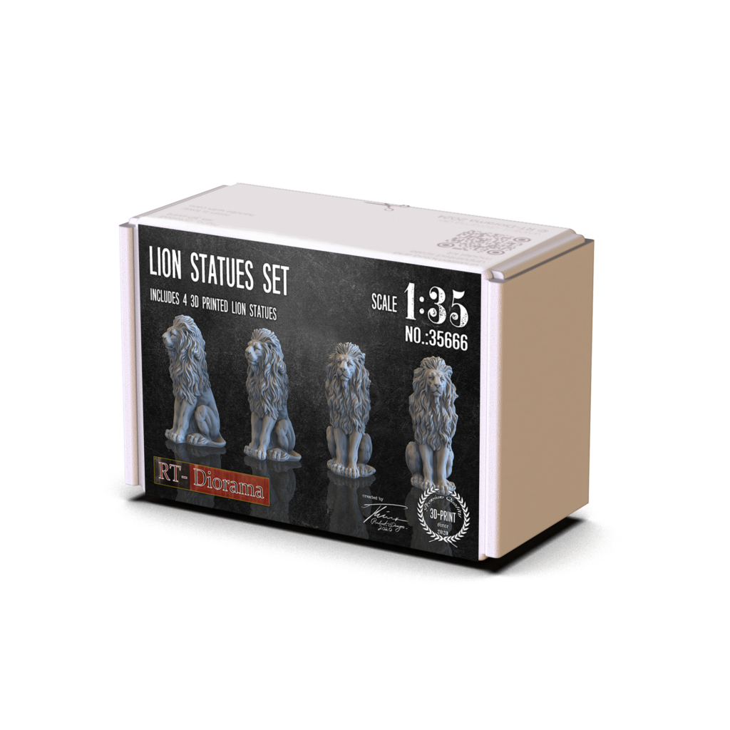 Lion Statues Set (4pcs.) – RT-Diorama