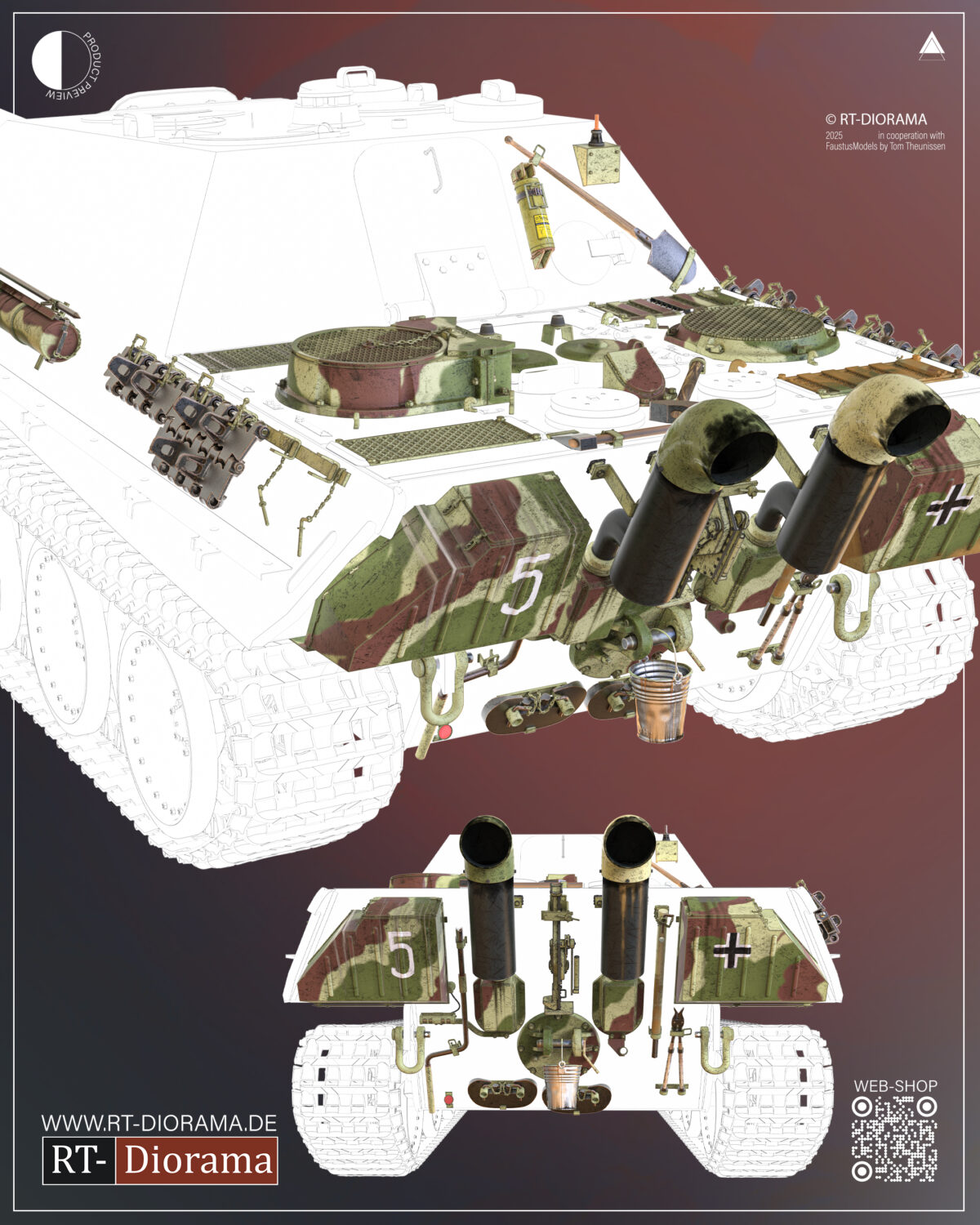Jagdpanther G2 [MNH-Late] Detail Set for Das Werk - RT-Diorama